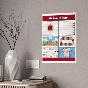 Monthly Goal Chart - Gloss Poster - Sport Theme - Etsy