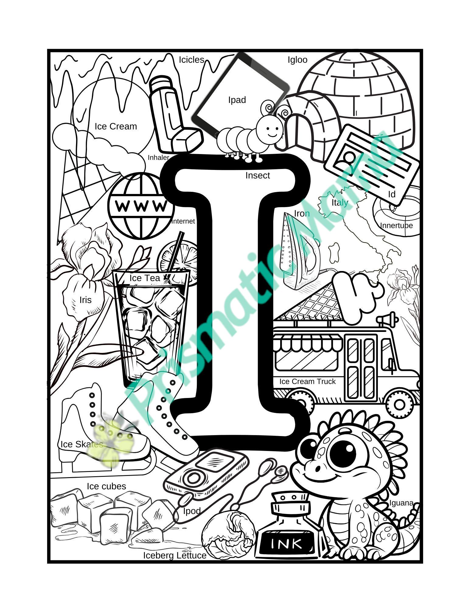 26 Alphabet Coloring Pages - Digital Print Pages - Etsy