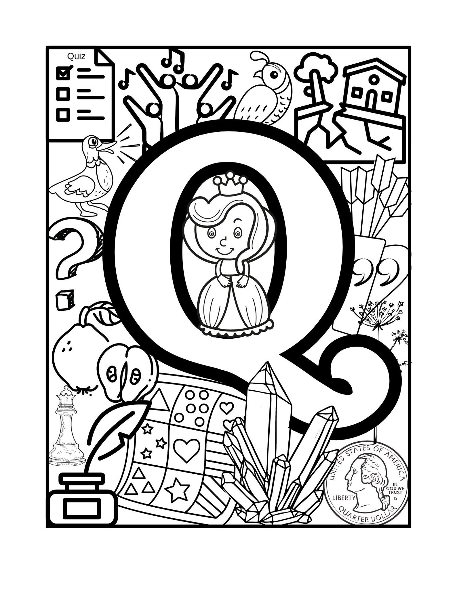 26 Alphabet Coloring Pages Digital Print Pages - Etsy