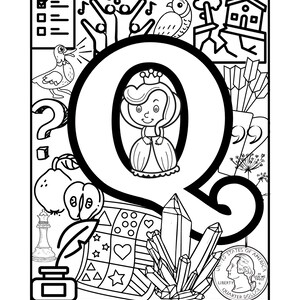 26 Alphabet Coloring Pages Digital Print Pages - Etsy