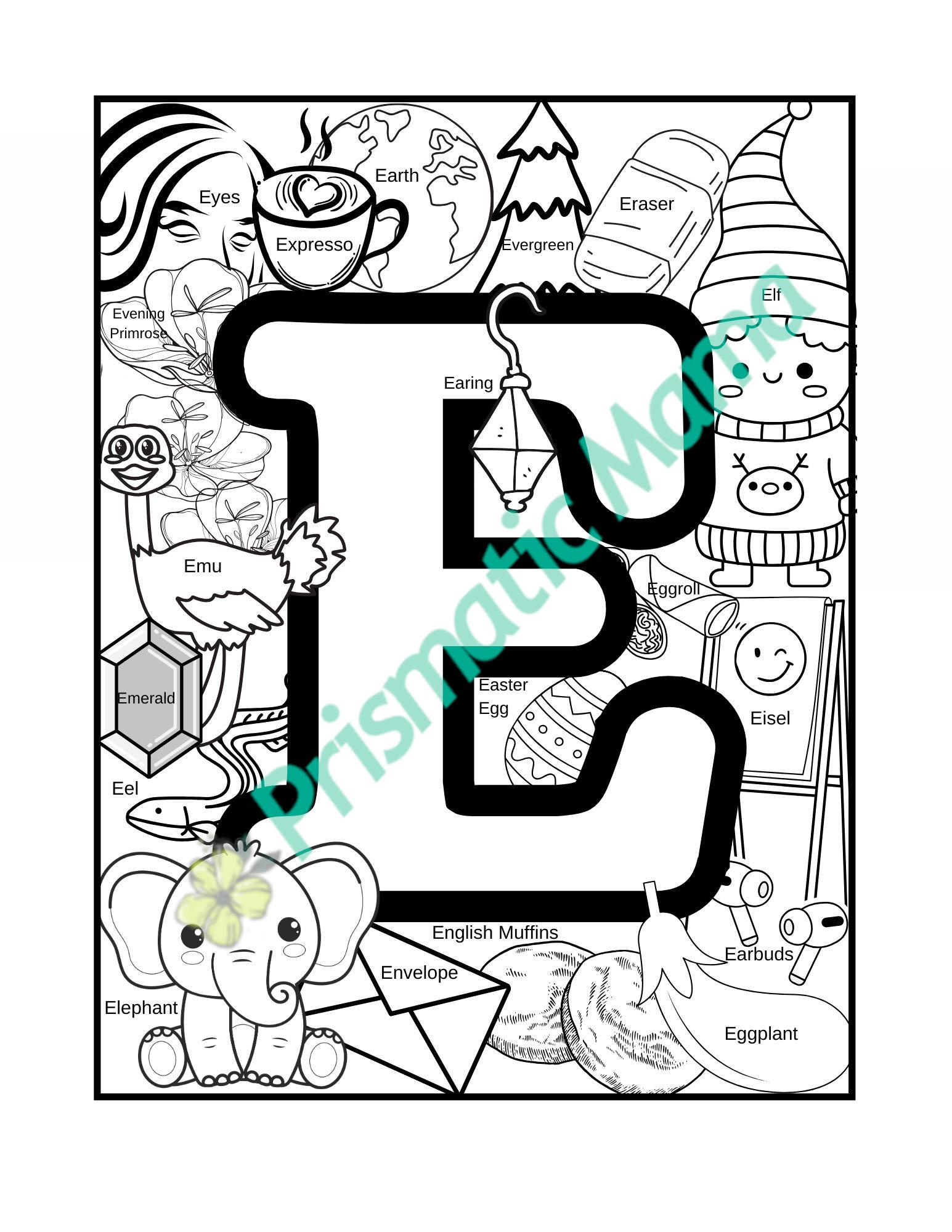 26 Alphabet Coloring Pages Digital Print Pages - Etsy