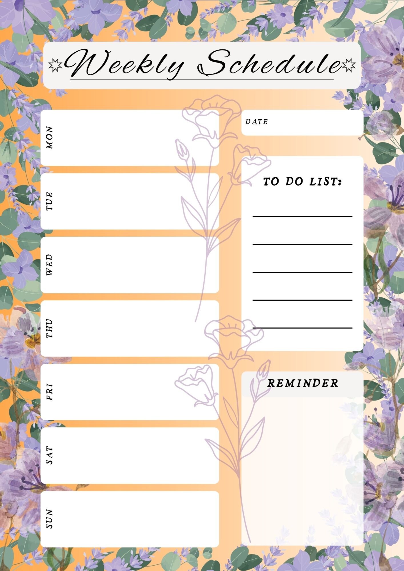 Bright Floral Planner Digital Prints Pages - Etsy