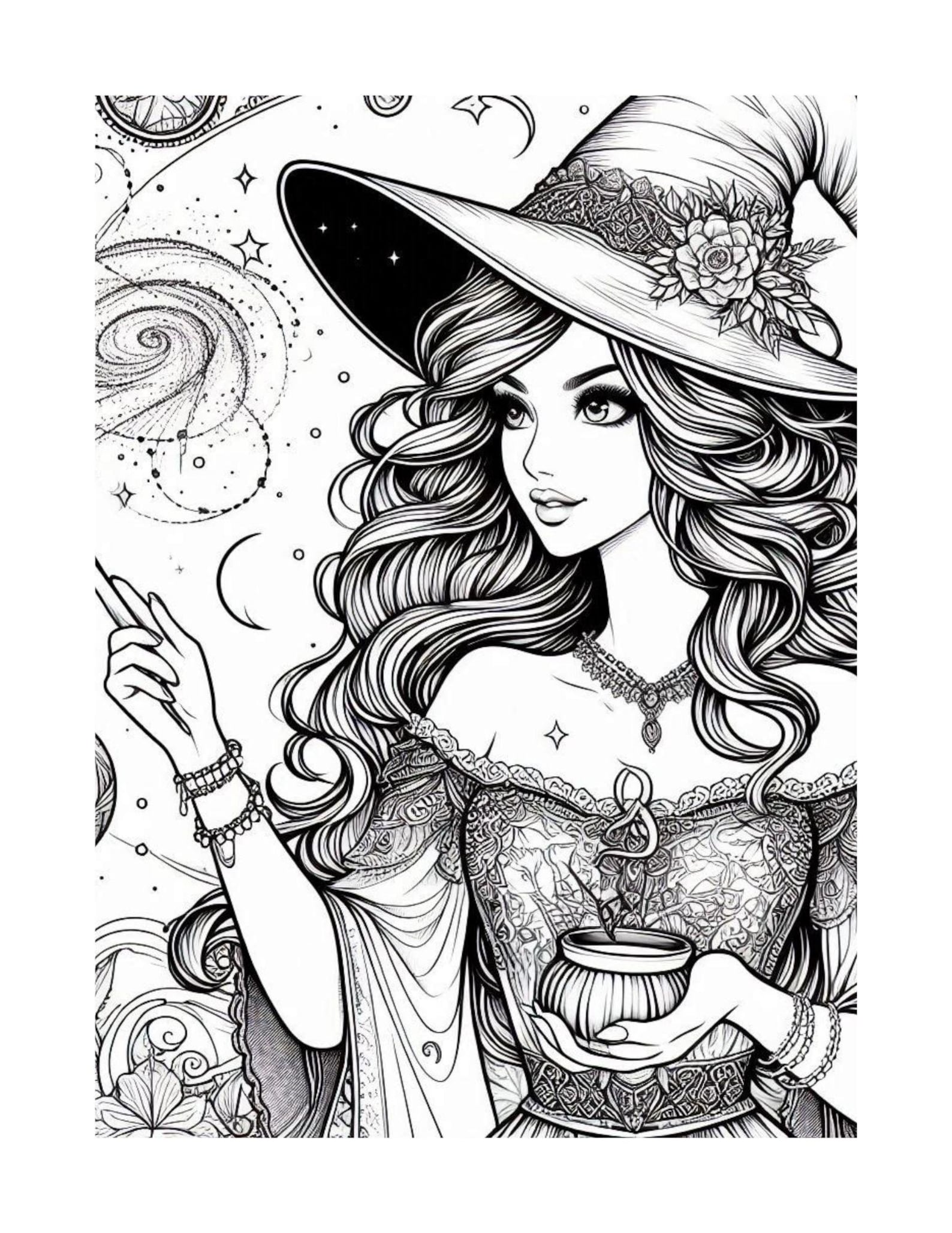 Witch Halloween Coloring Book - "everything Witchy" - Digital Print ...