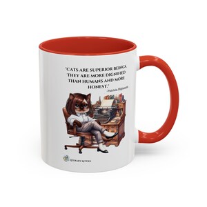 Patricia Highsmith, Anamorphic Cat, Cat Quote, Literary Mug, Cat Mug ...