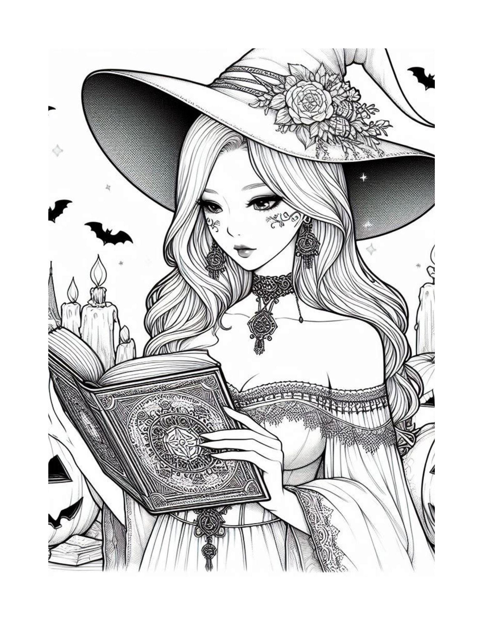 Witch Halloween Coloring Book - "everything Witchy" - Digital Print ...