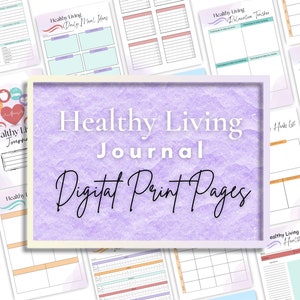 Healthy Living Journal Digital Print Pages and Editable Canva Template ...