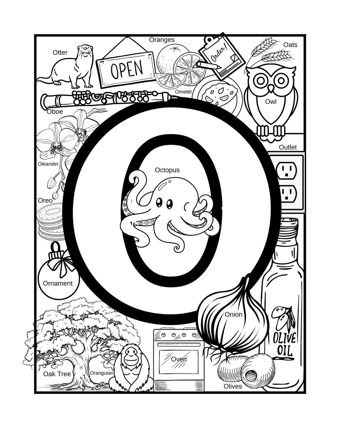 26 Alphabet Coloring Pages Digital Print Pages - Etsy