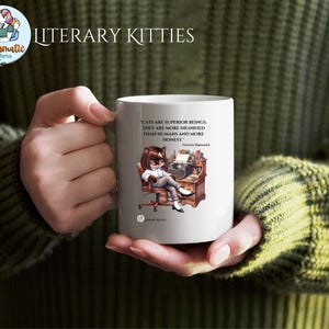 Patricia Highsmith, Anamorphic Cat, Cat Quote, Literary Mug, Cat Mug ...