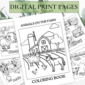 On the Farm Coloring Book - Digital Print Pages - Etsy