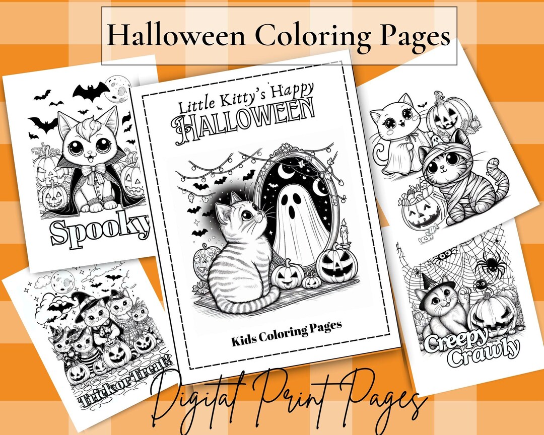 Halloween Coloring Book "little Kitty's Happy Halloween" Digital Print ...