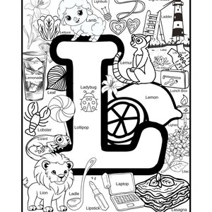 26 Alphabet Coloring Pages Digital Print Pages - Etsy