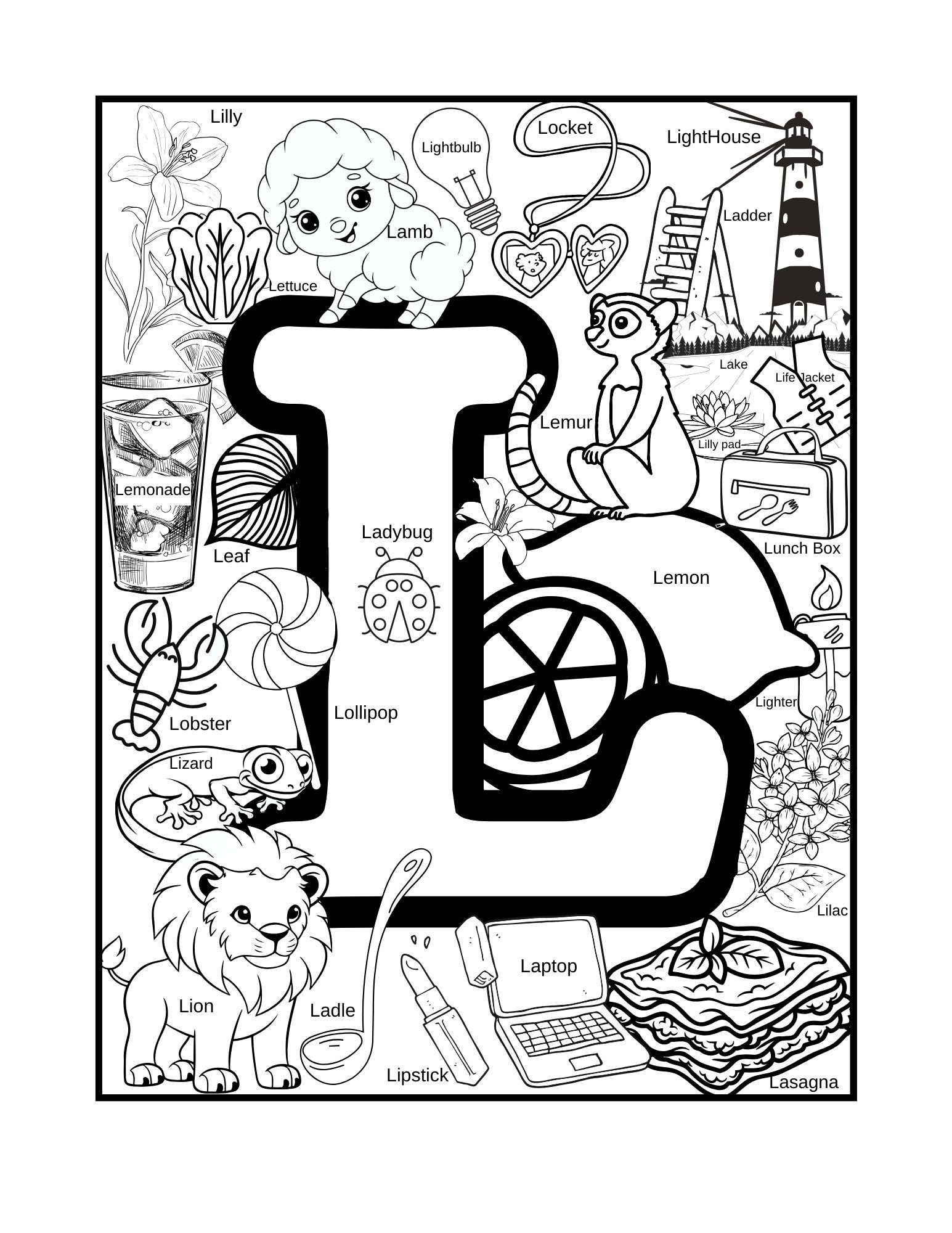 26 Alphabet Coloring Pages Digital Print Pages - Etsy