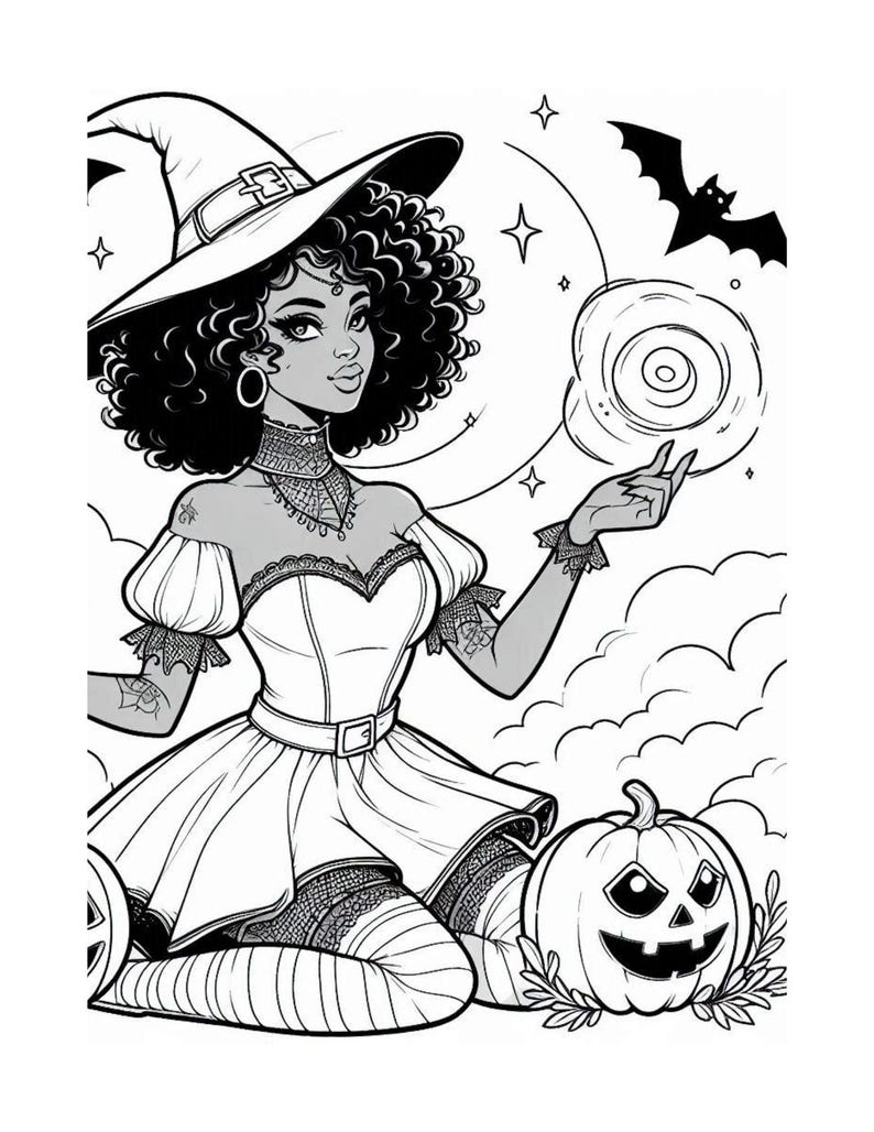 Witch Halloween Coloring Book - "everything Witchy" - Digital Print ...