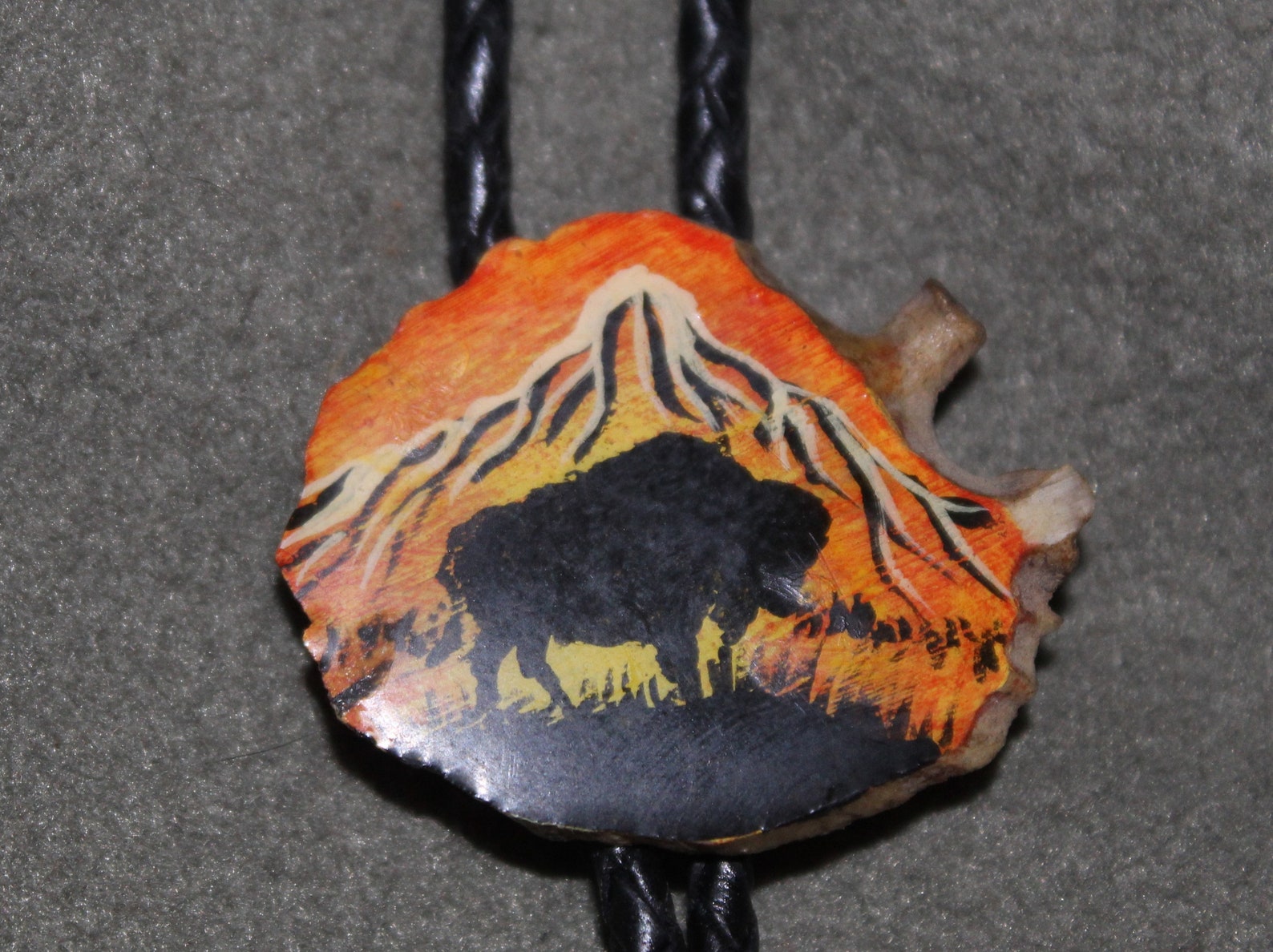 Sunset Buffalo Antler Bolo Tie-handmade, Recycled, Hand Painted - Etsy