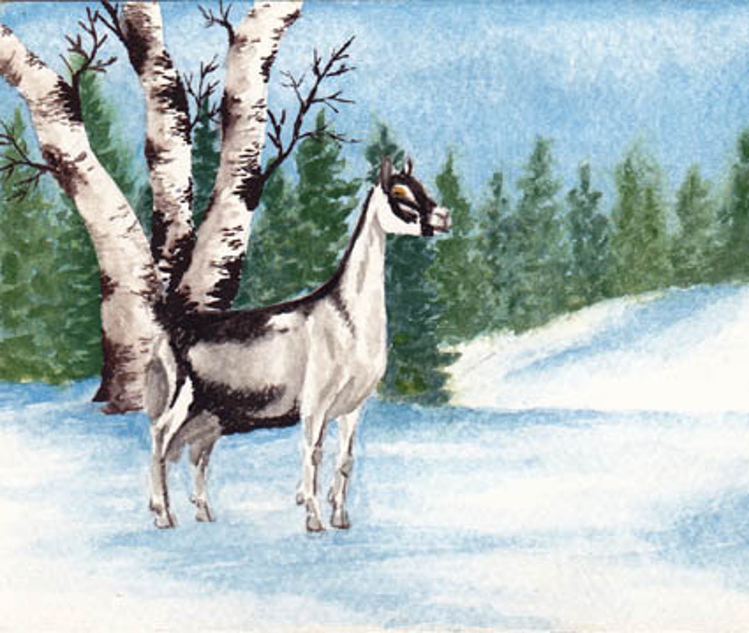 Alpine Doe Winter Greeting Cards - Etsy