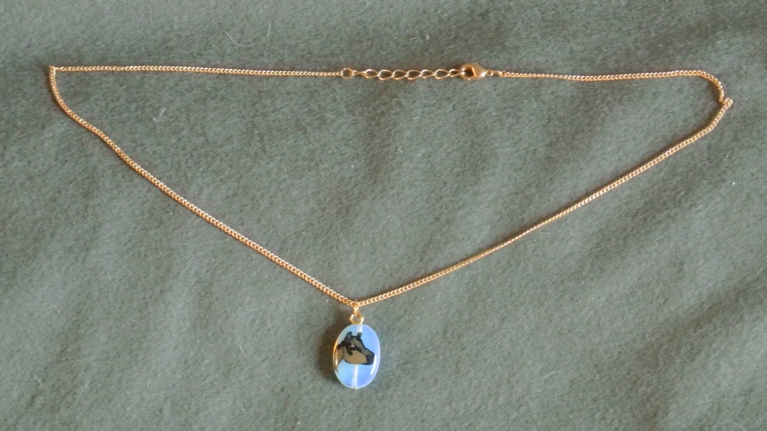 Sea Opal Nigerian Dwarf Necklace-hand Painted - Etsy