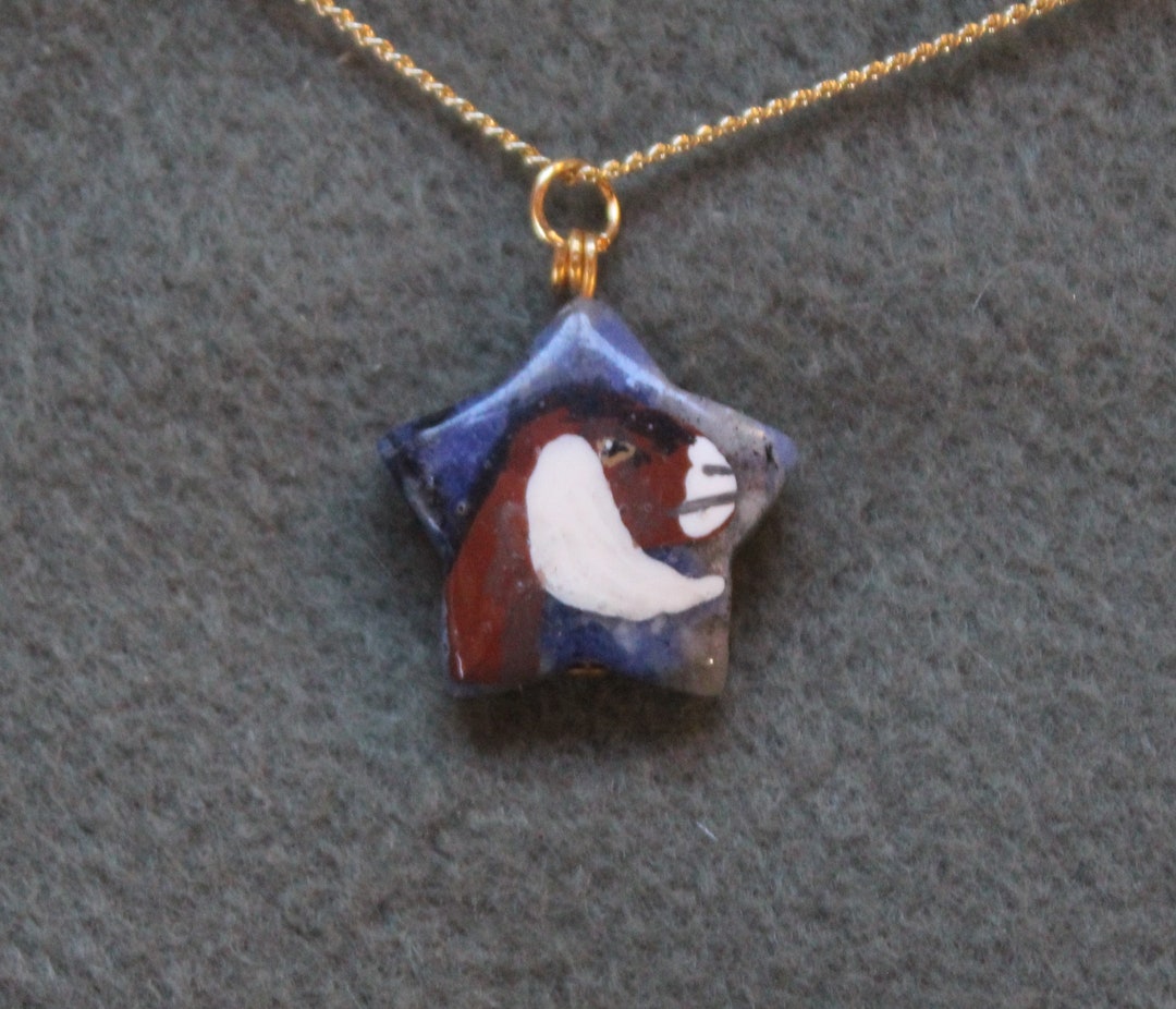 Red and Black Nubian on Sodalite Stone Heart Gold Necklace-handmade ...