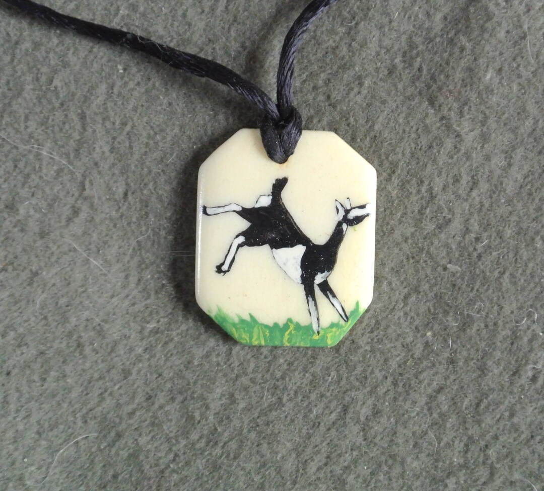 Bone Frolicking Sable Kid Pendant-handpainted - Etsy