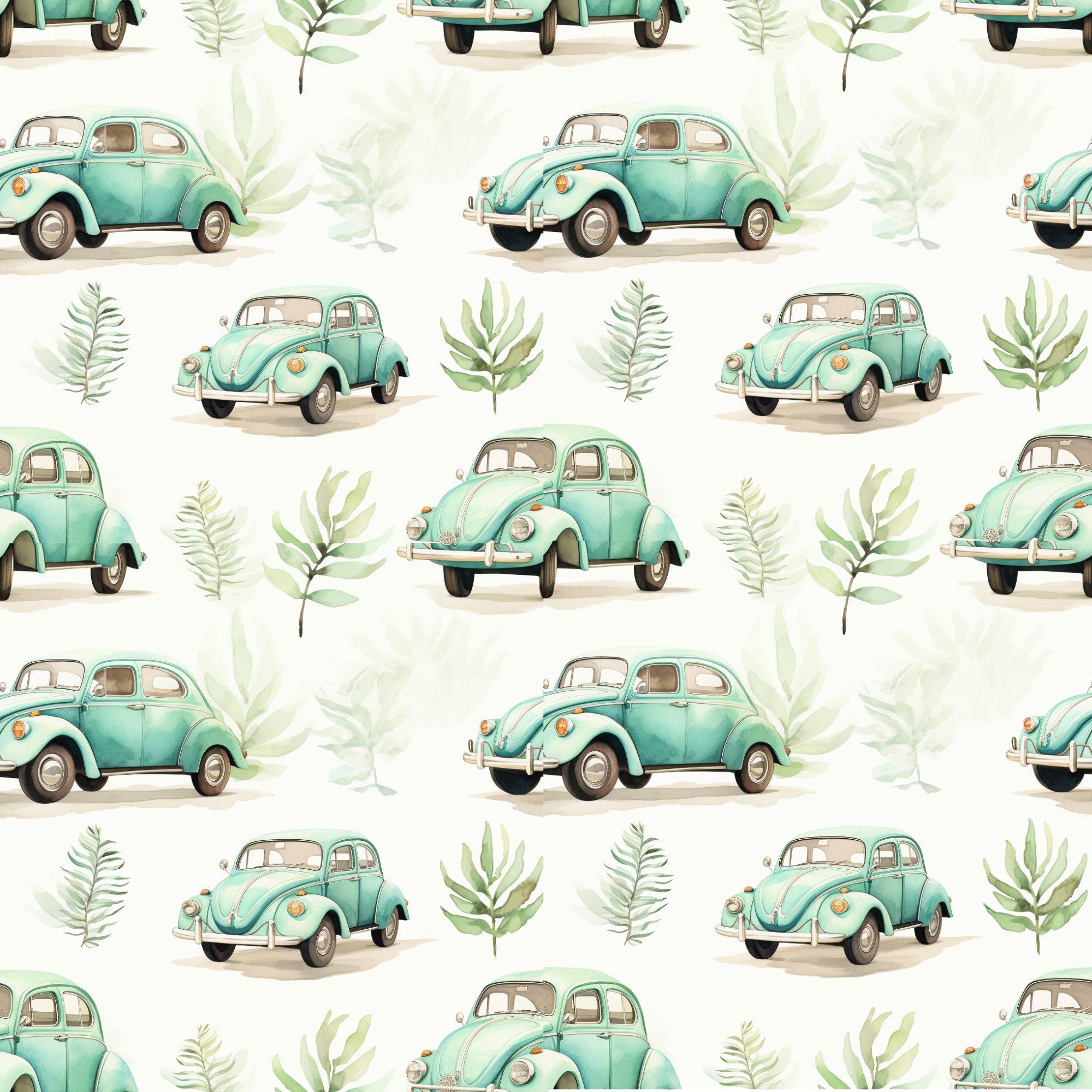 28 Retro VW Digital Papers Vintage Volkswagen-inspired, 12x12, Perfect ...