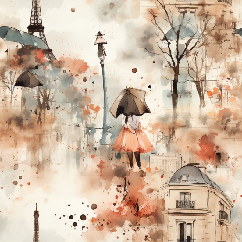 12x12 Vintage Paris Scrapbook Digital Pretty Papers - Etsy