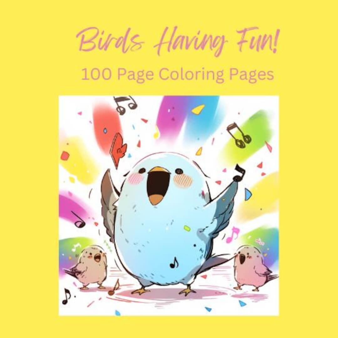 Birds Having Fun Children Coloring Book, 100 Pages - Etsy