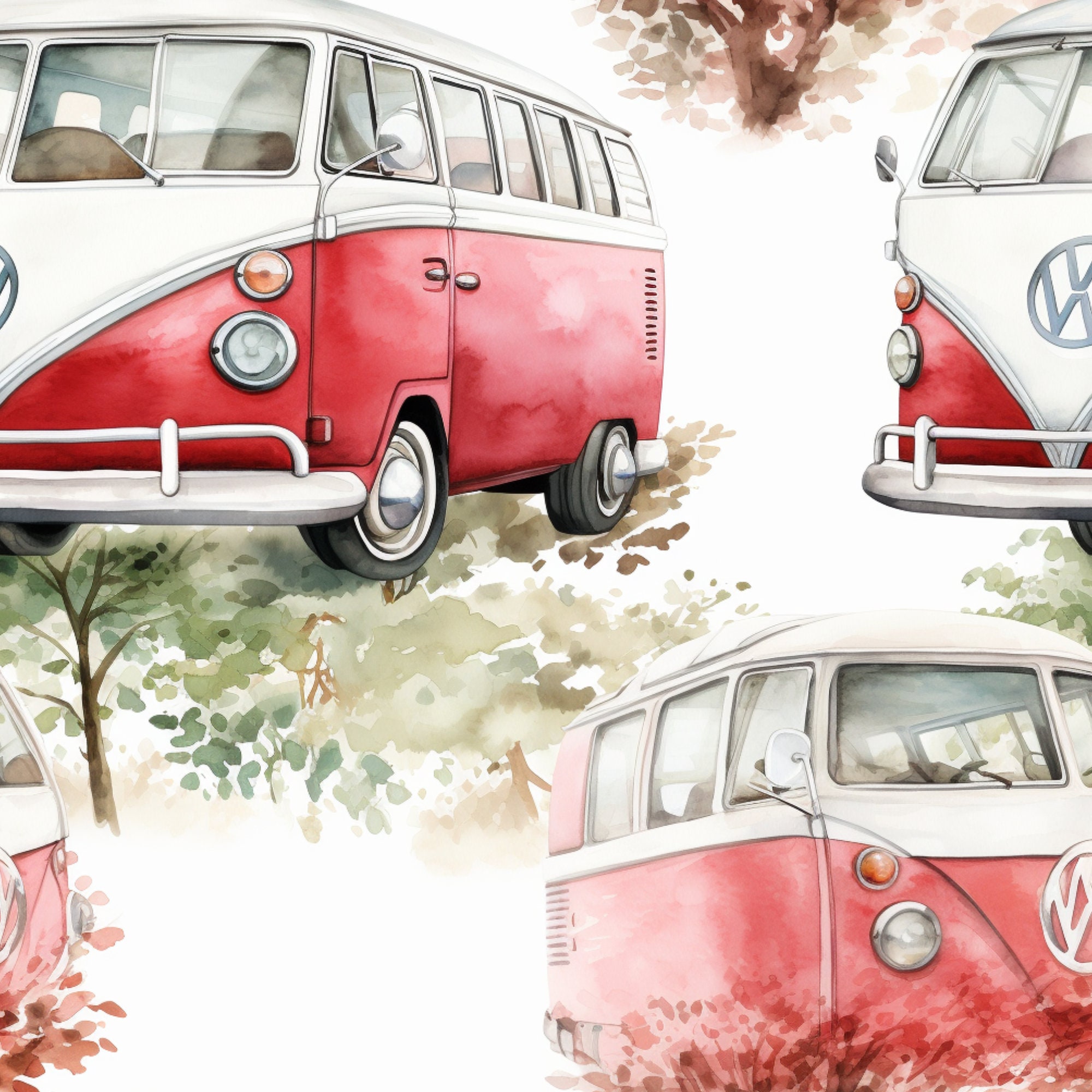 Vintage VW Buses 50 12x12 Seamless Digital Paper - Etsy