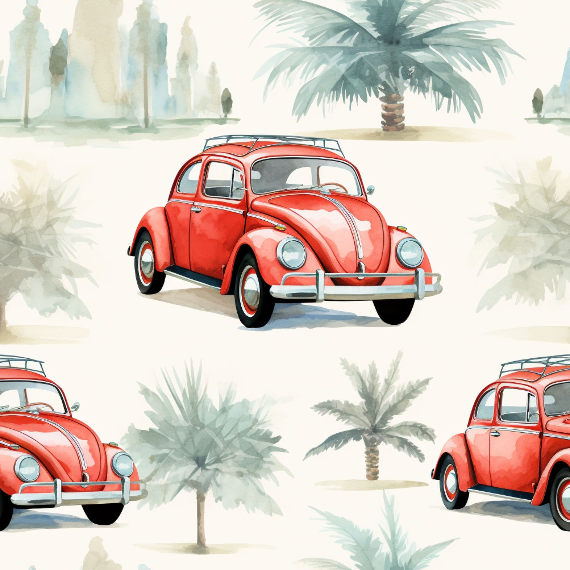 28 Retro VW Digital Papers - Vintage Volkswagen-inspired, 12x12 ...