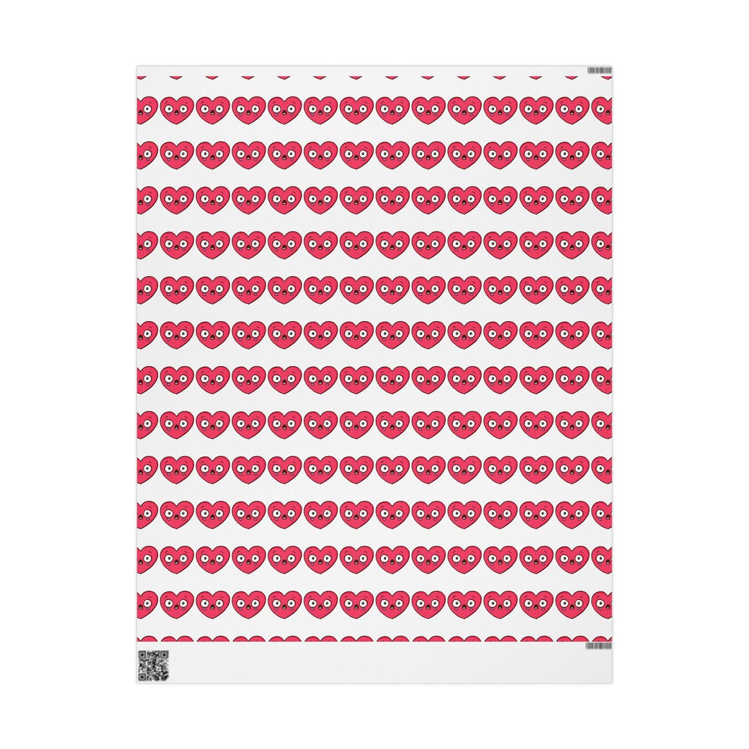 Cute Heart Wrapping Paper | Christmas Gift Wrap - Etsy