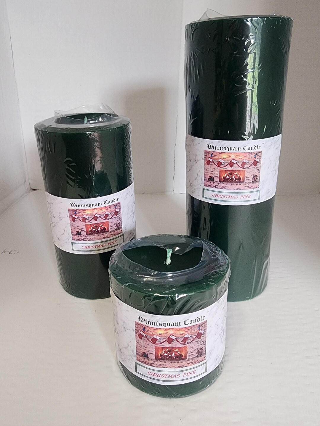 Combo Set, 3", 6" & 9" Pillar Candles, Winnisquam Candle, Christmas ...