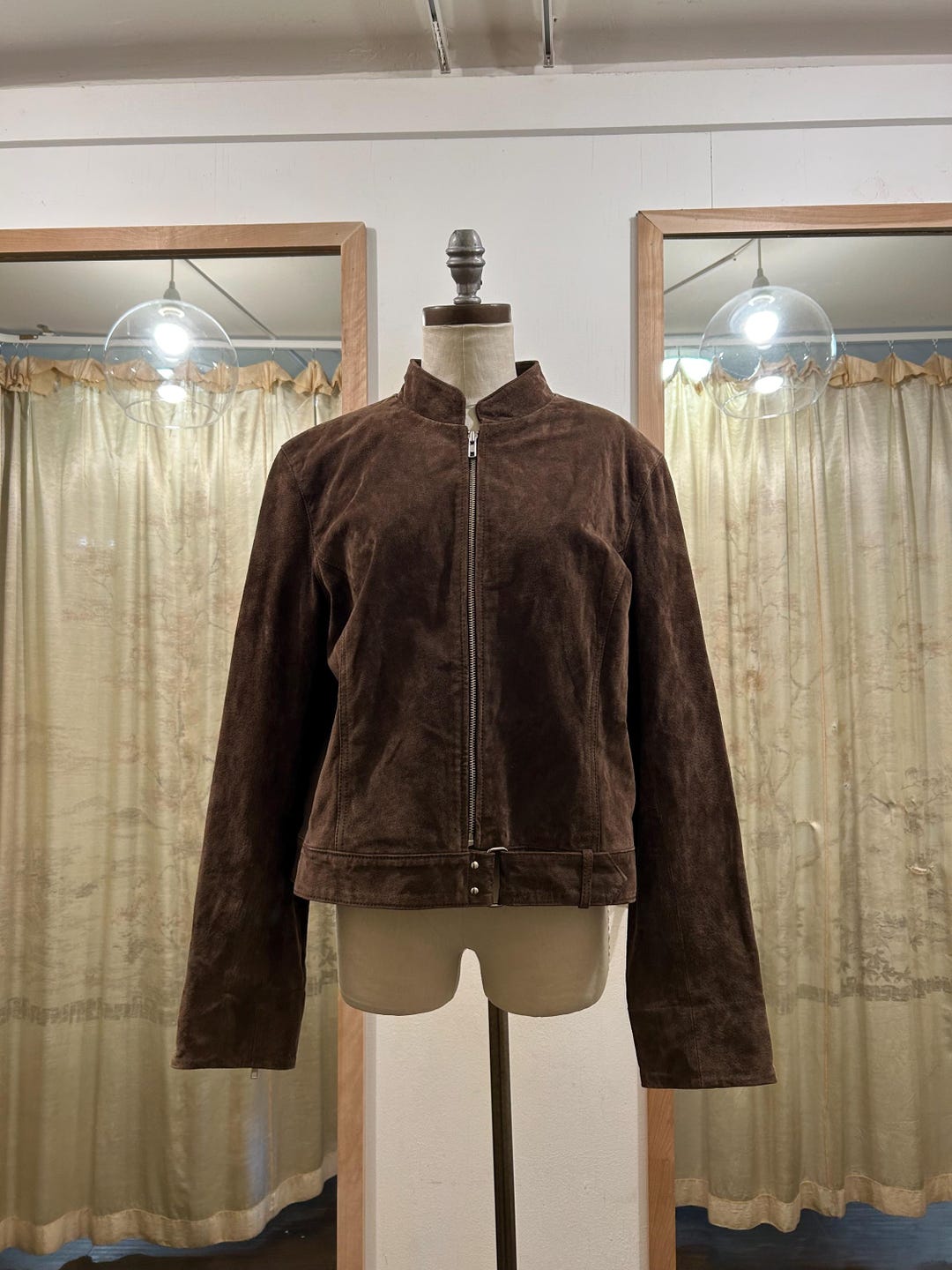 1990s Brown Suede Motto Jacket - Etsy