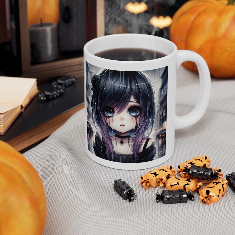 Emo Anime Girl Mug(11oz) Double-sided Ceramic Mug Gift for Friends and ...