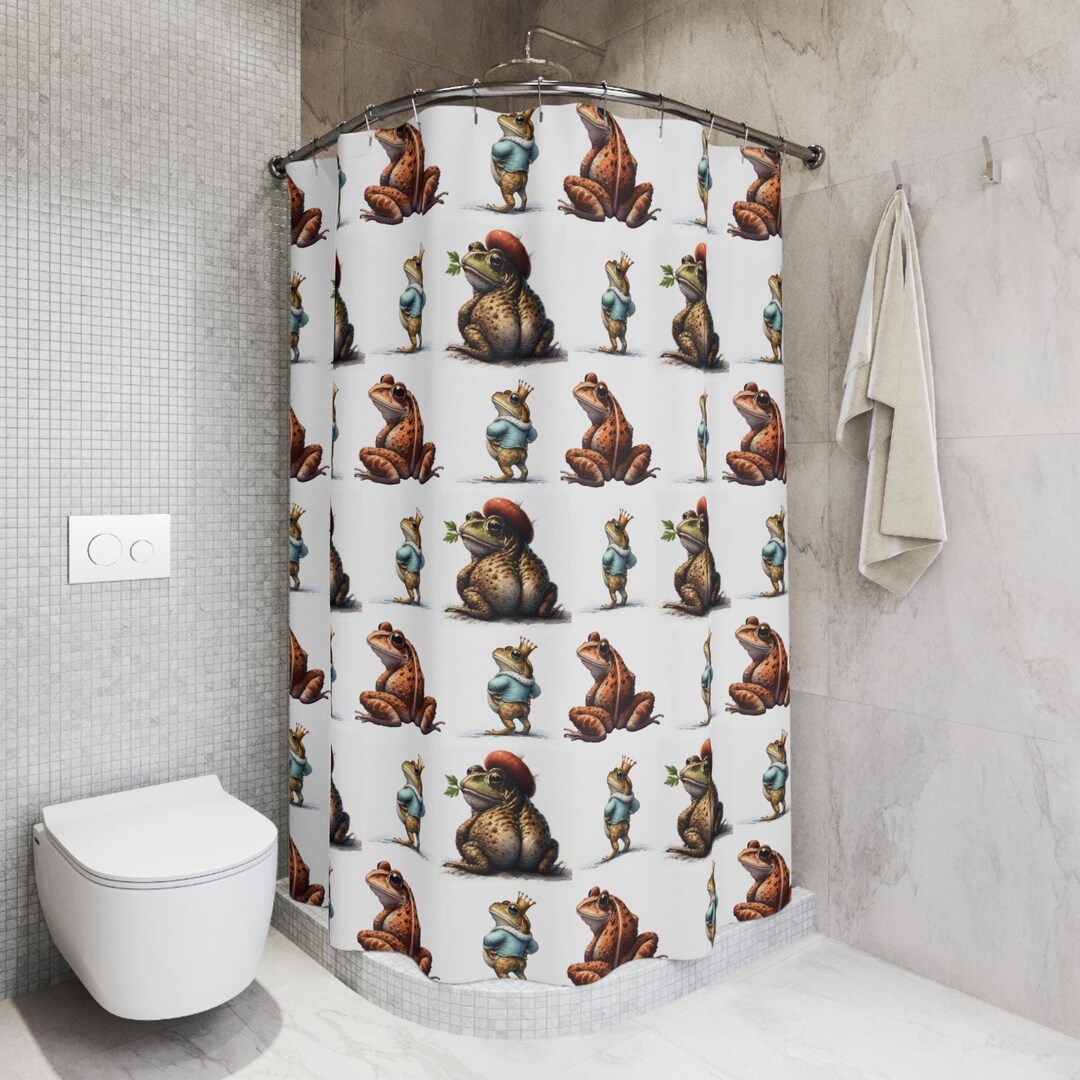 Toad / Frog Poses Pattern Shower Curtains Gift -- Funny / Humorous Gift ...