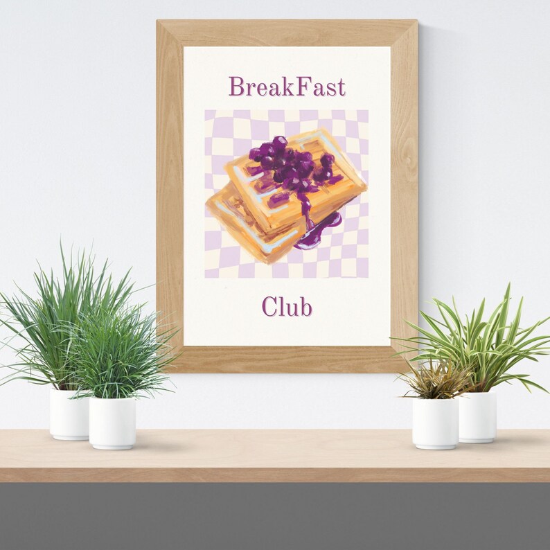 Waffle Printable Food Wall Art Design for in Home Decor Simple Dessert ...