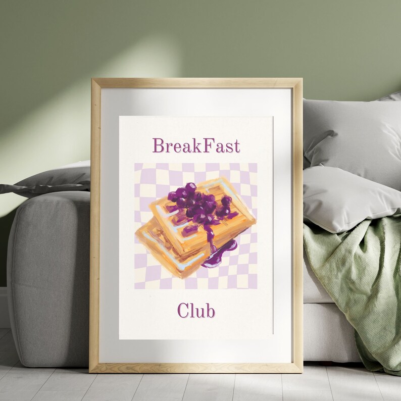 Waffle Printable Food Wall Art Design for in Home Decor Simple Dessert ...