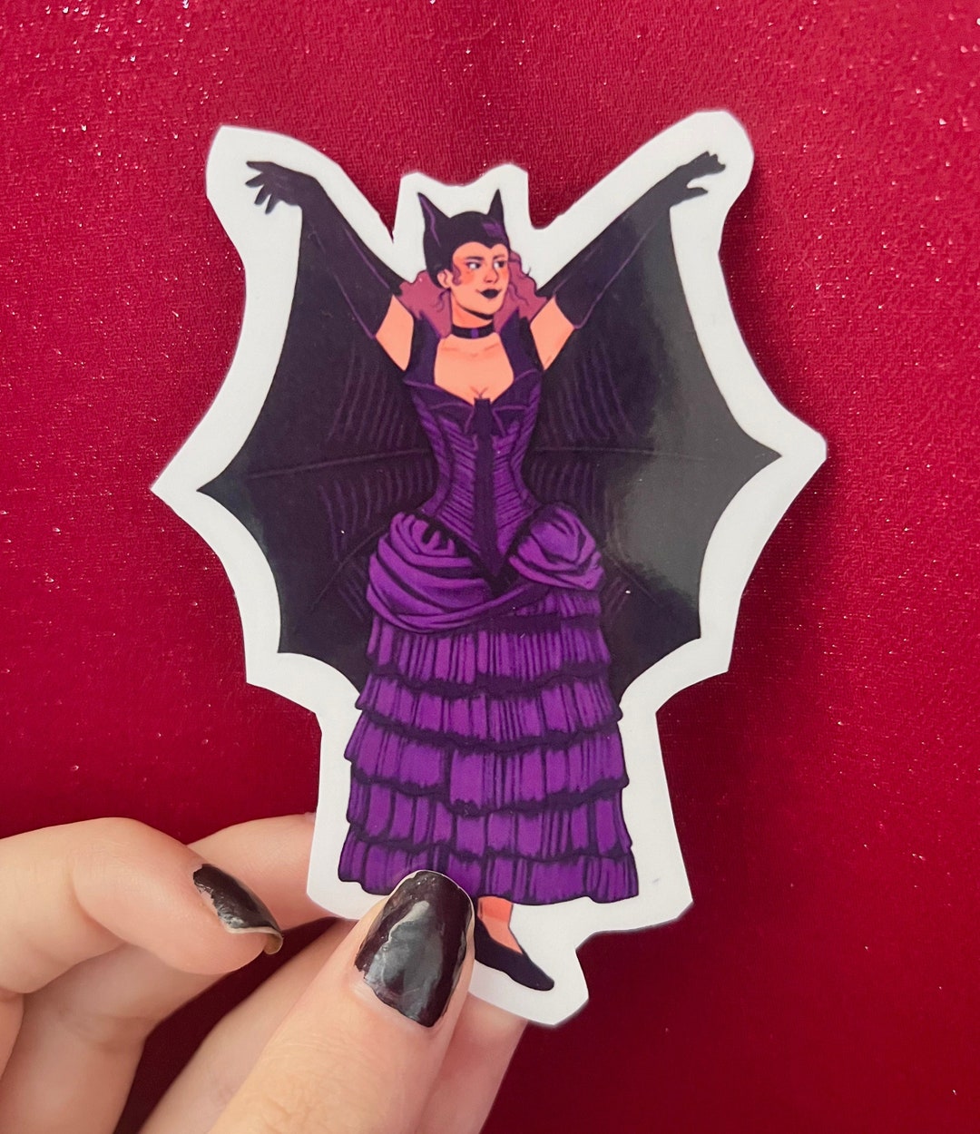 Vintage Bat Girl Sticker - Etsy