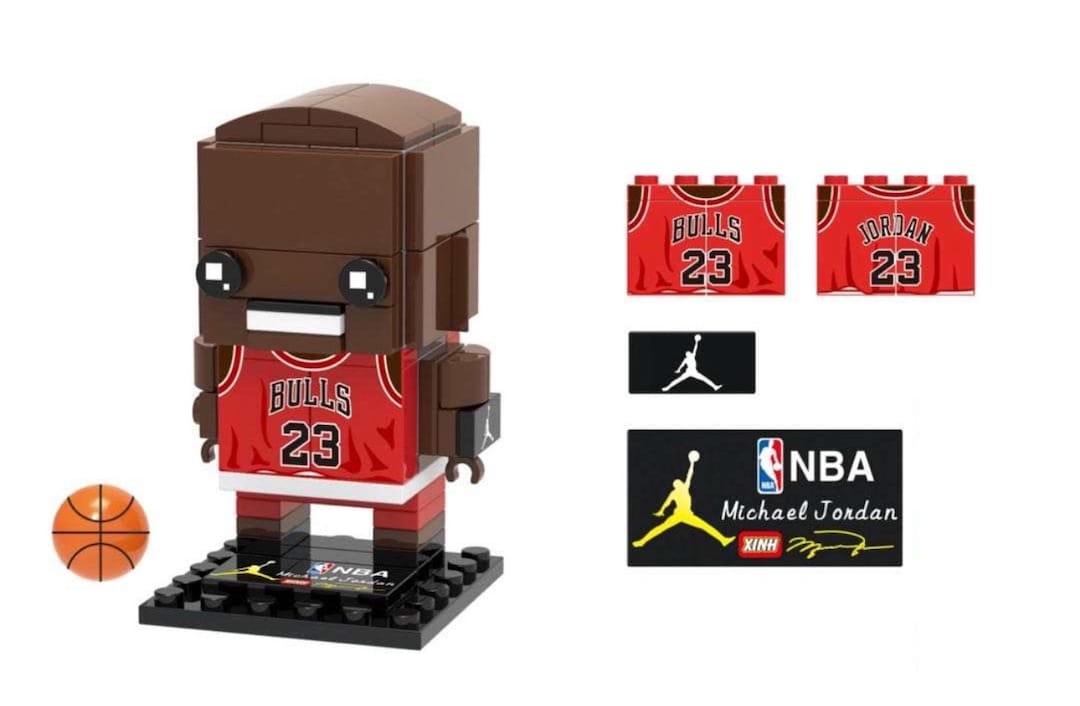 Michael Jordan Basketball Minifigure Lego Brick Head Building Blocks - Etsy