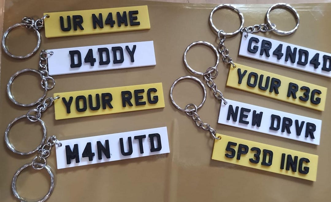 Personalised Number Plate Keyring Key Chain 4D Amazing Quality - Etsy