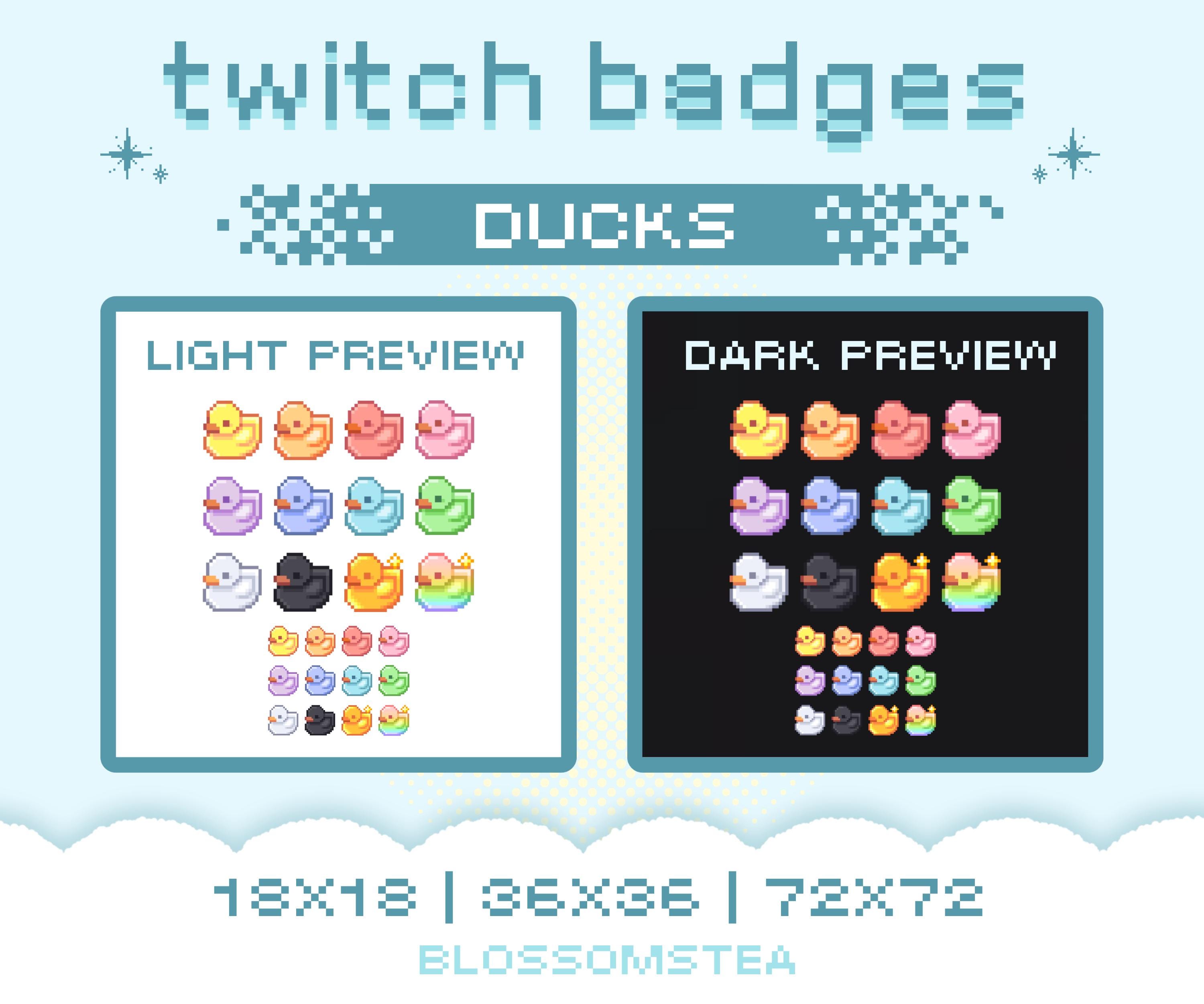 X12 Kawaii Duck Sub Badges | Rubber Duck Pixel Bit Badges | Kawaii ...