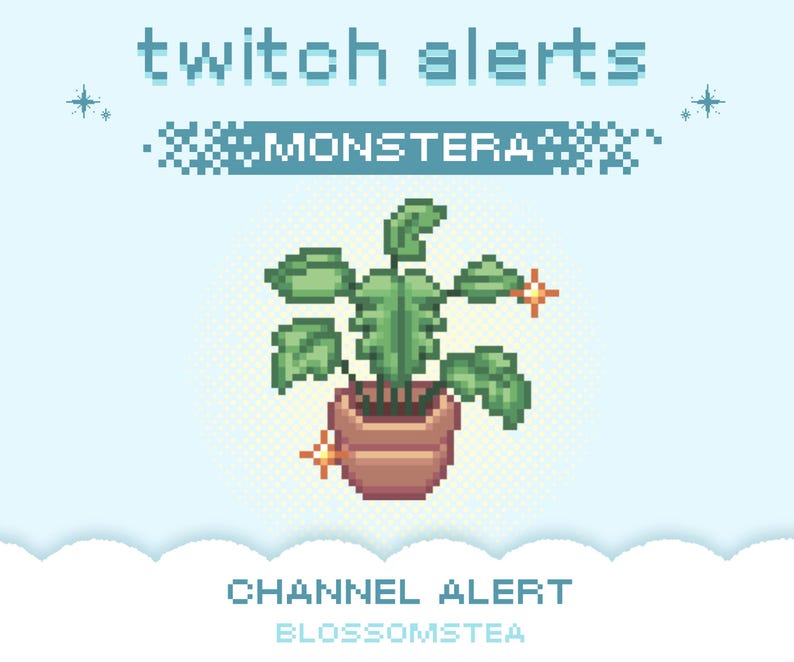 Animated Plant Alert for Twitch | Monstera Deliciosa Alert | Cute ...