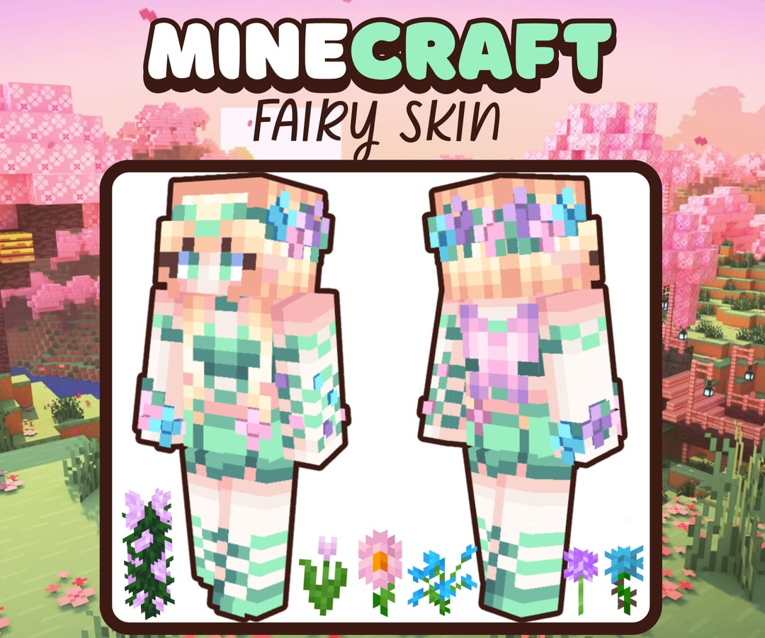 Fairy Minecraft Skin | Enchanted Pixie Character Design | Cute Pastel ...