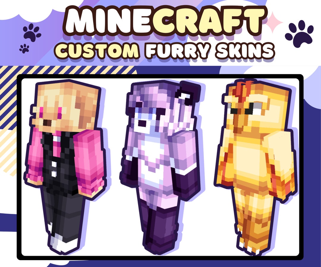 Custom Furry Minecraft Skins From Scratch | Unique Fursona & Anthro ...