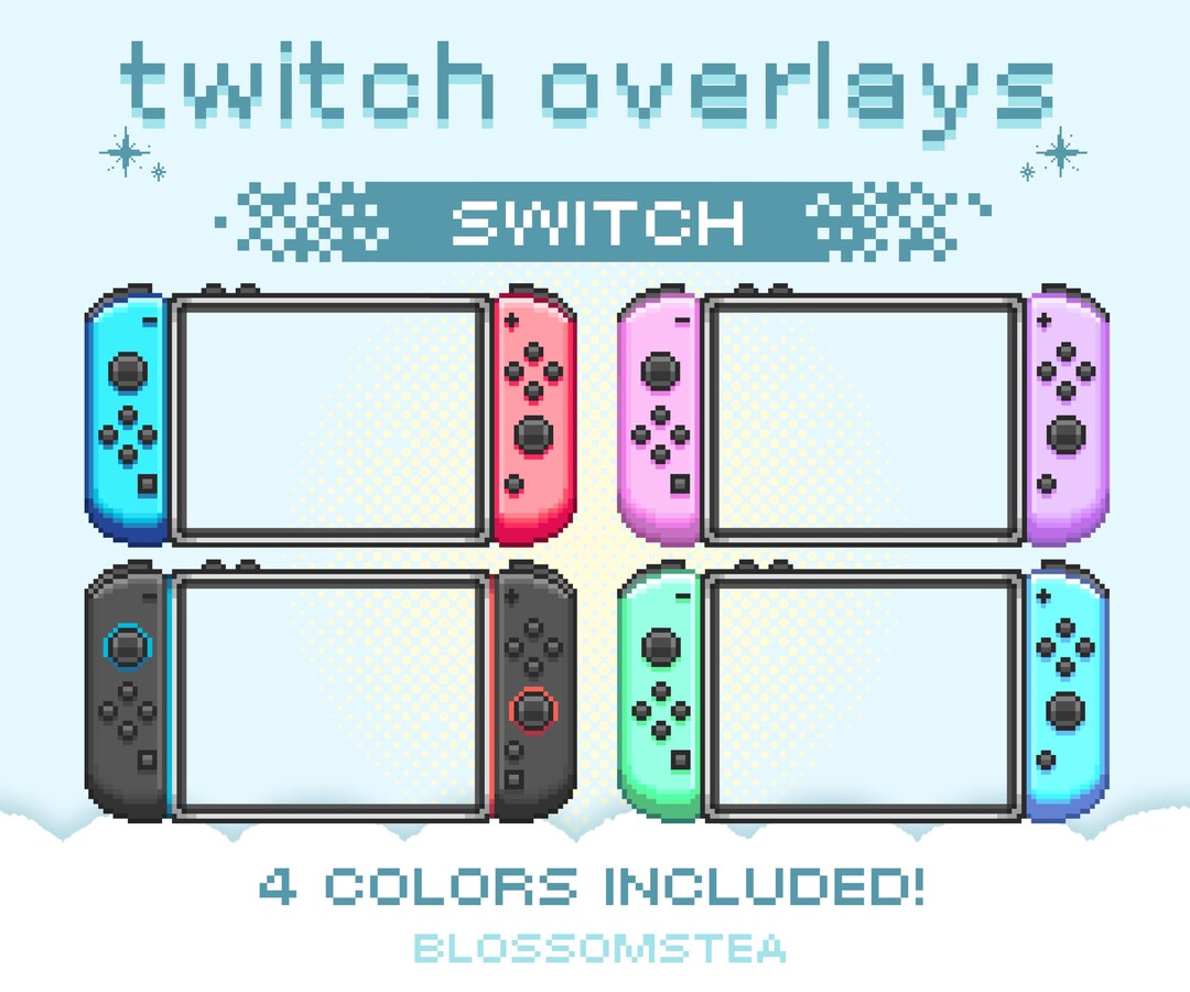 X4 Nintendo Switch Overlays | Pixel Art Webcam Overlays | Kawaii ...