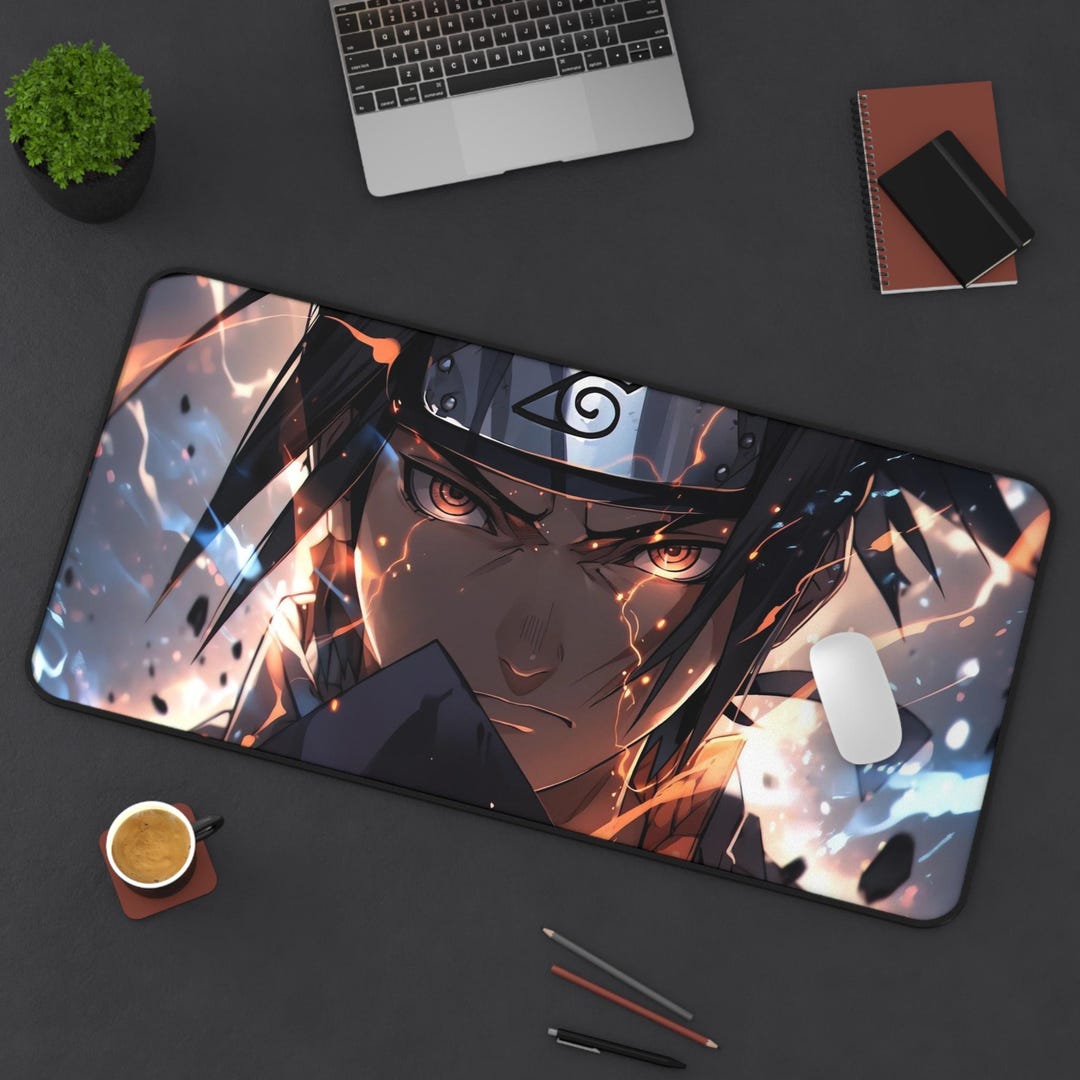 Itachi Anime Inspired Desk Mat Mousepad, Gaming Desk Accessory, Custom ...