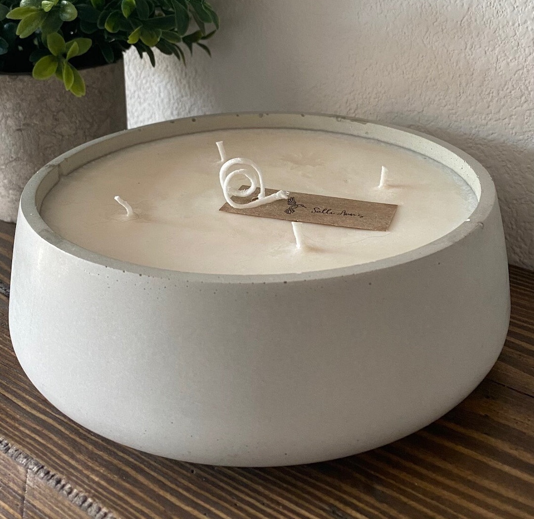 Large Handcrafted Concrete Container Candle - Etsy