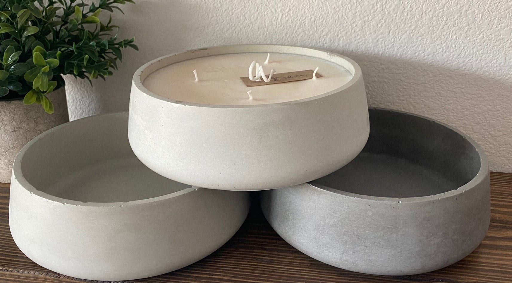 Large Handcrafted Concrete Container Candle - Etsy