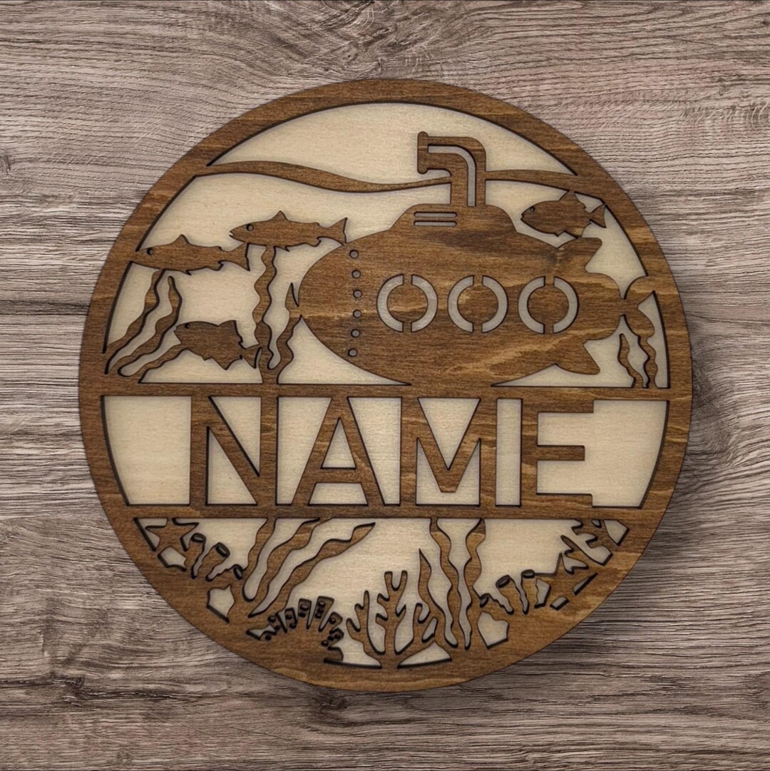 Personalized Wooden Name Sign (submarine) - Etsy