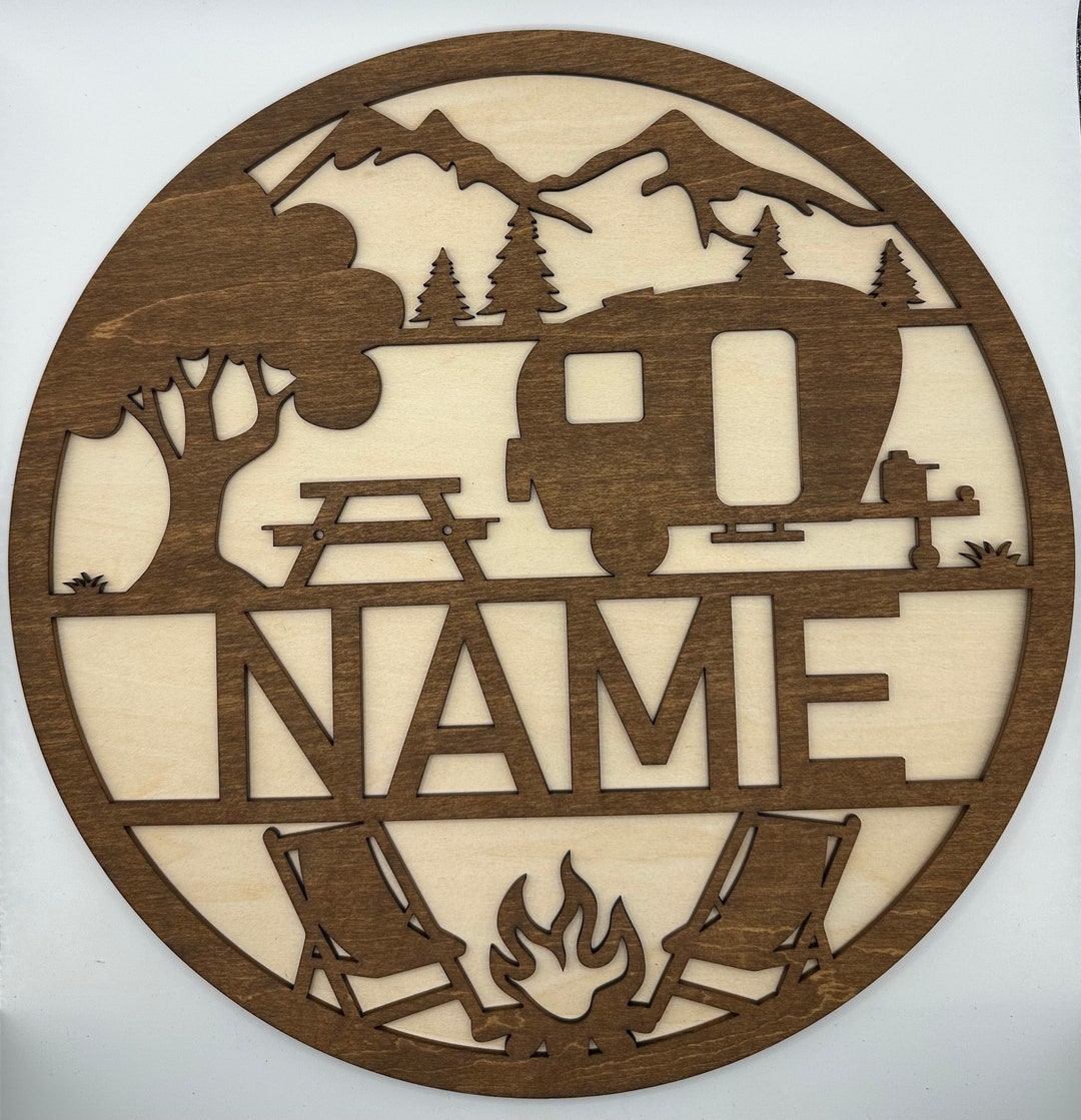 Personalized Wooden Name Sign caravan - Etsy