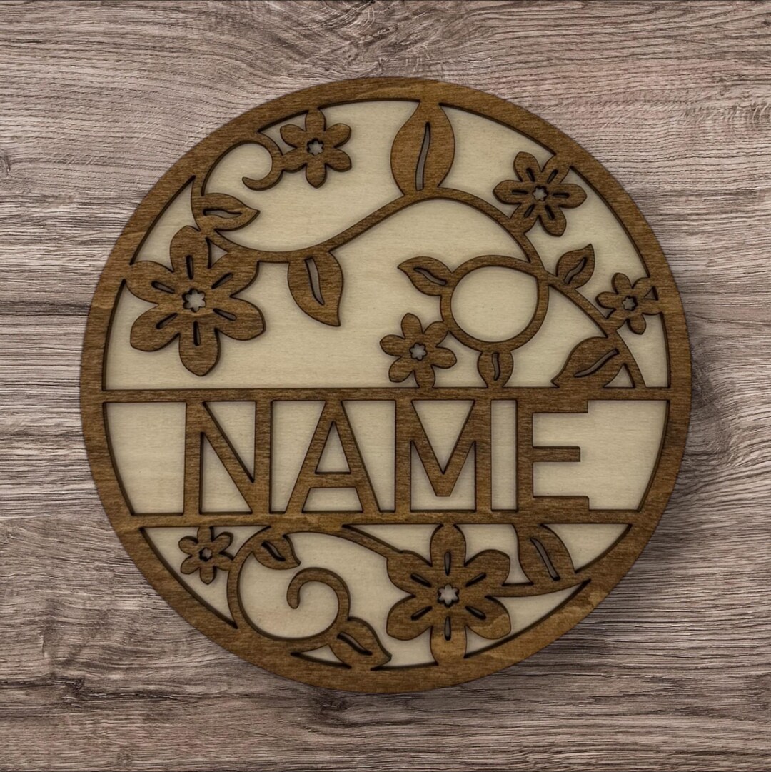 Personalized Wooden Name Sign (vines and Flowers) - Etsy