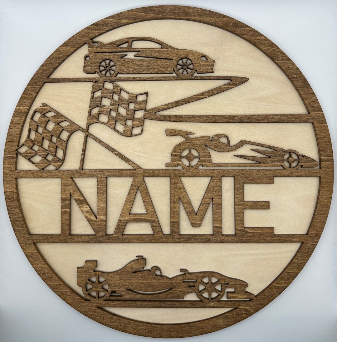 Personalized Wooden Name Sign race Car - Etsy