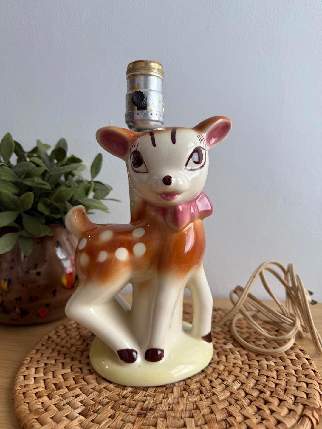 Vintage Ceramic Deer Fawn Bambi Nursery Lamp, C. 1950s - Etsy